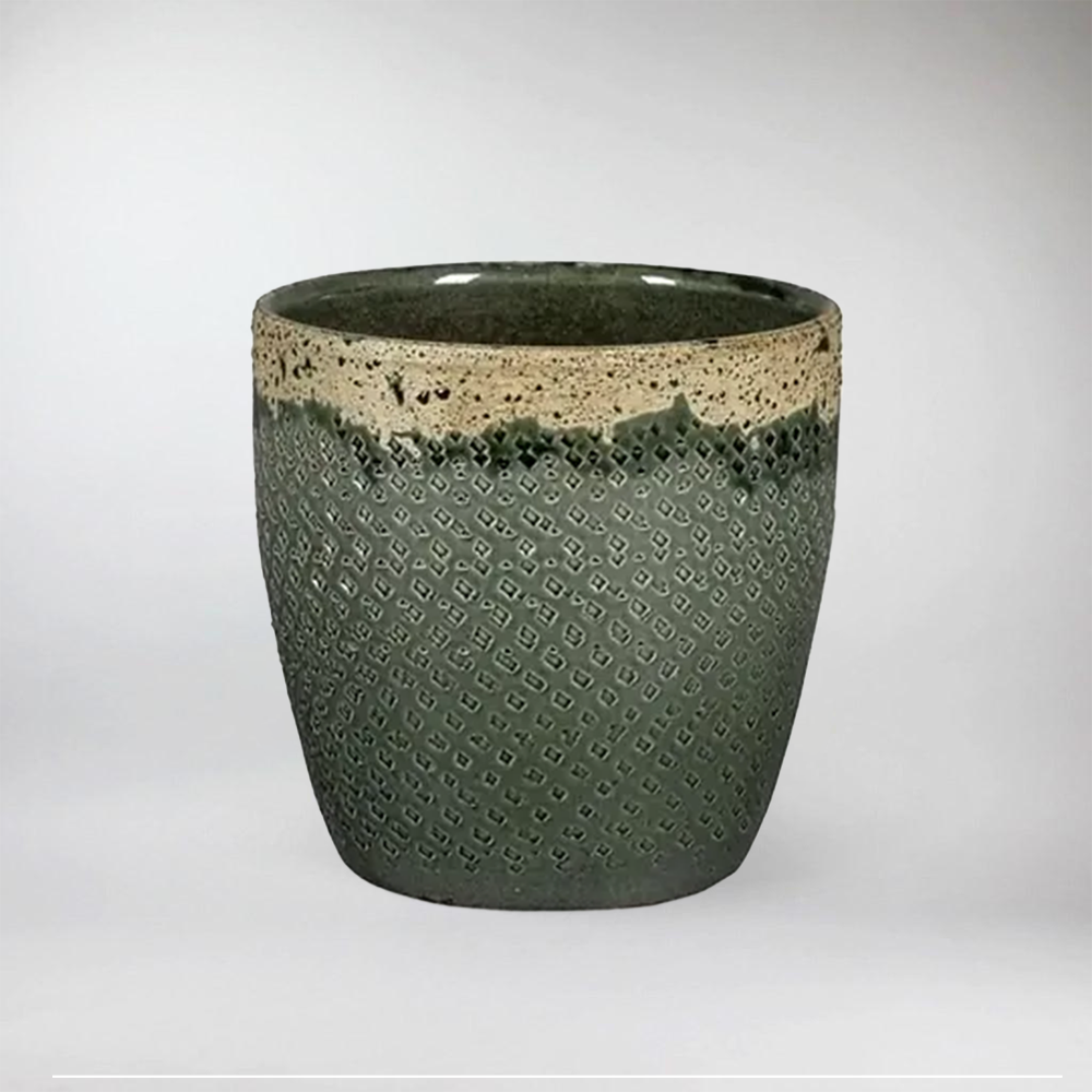Rustic Green Textured Pot – Bloombox Club Ireland
