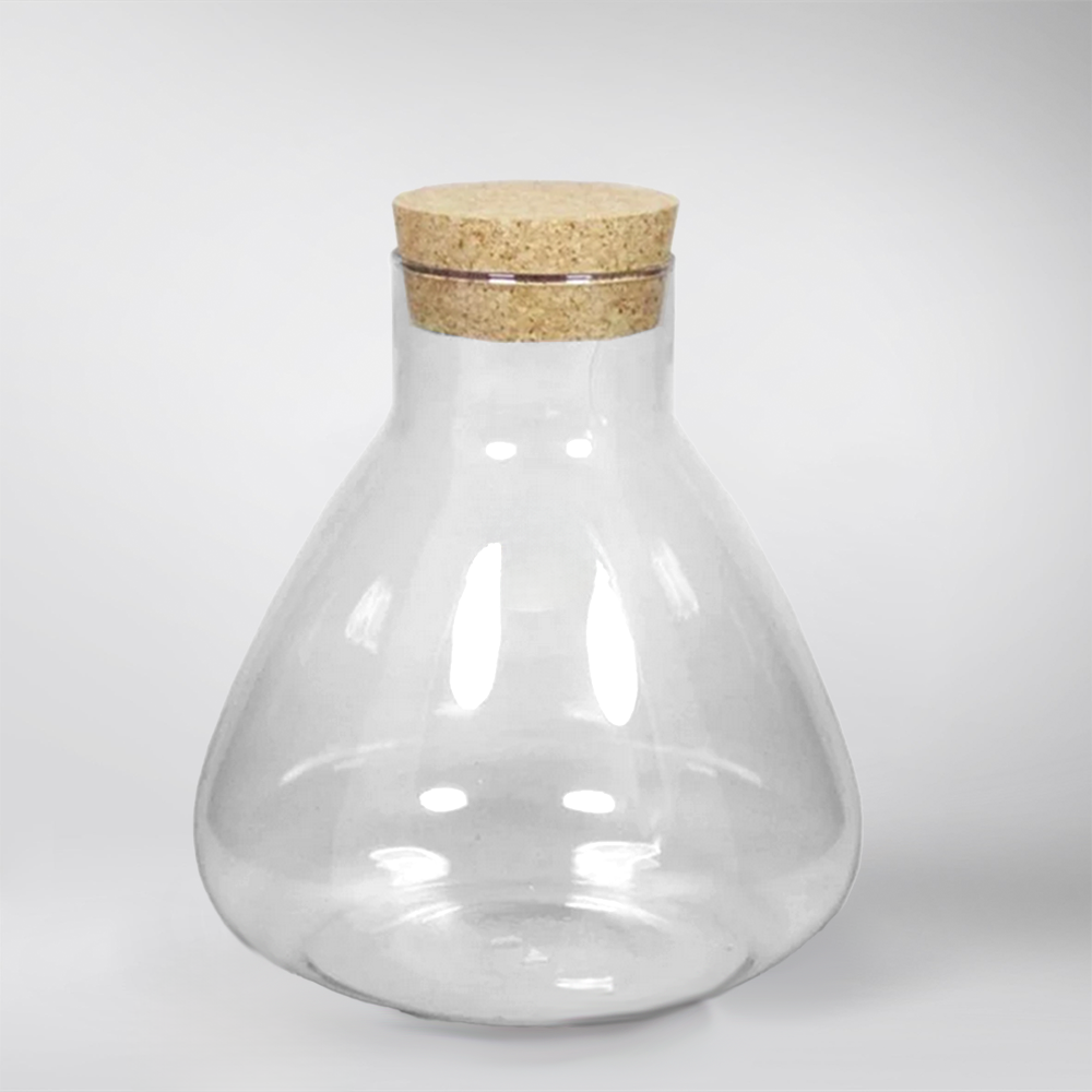Eco-Friendly 32cm Pyramid Terrarium Jar with Cork Lid - Unique Home ...